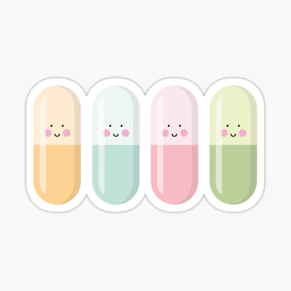 "Cute pastel pills pattern" Sticker for Sale by Eenig | Redbubble
