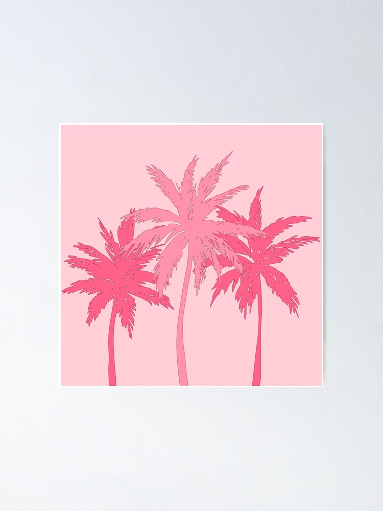 "Cute pink palm trees" Poster for Sale by MinimalAnGo | Redbubble