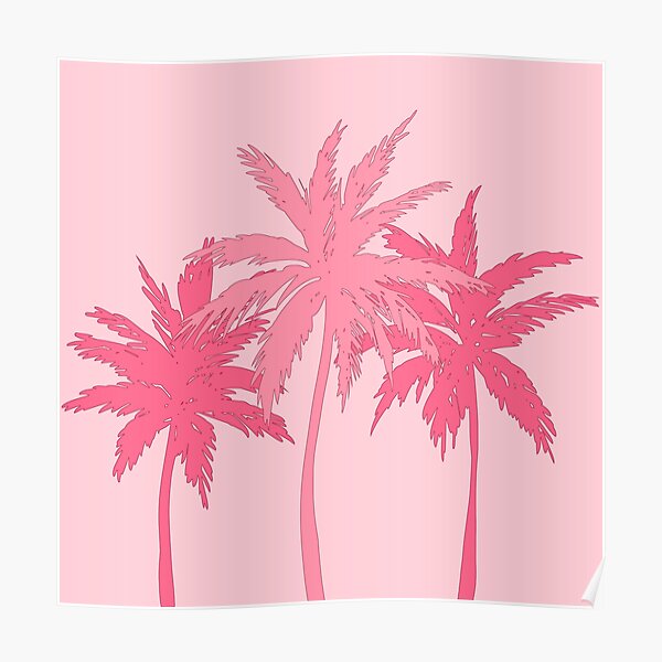 "Cute pink palm trees" Poster for Sale by MinimalAnGo | Redbubble