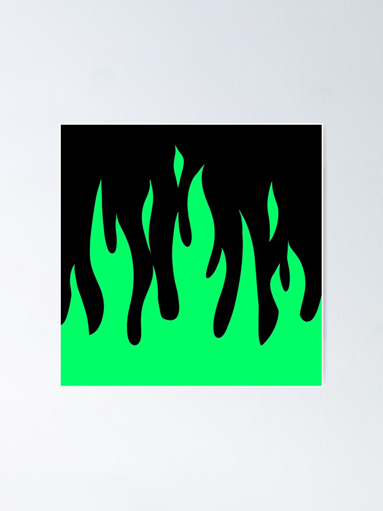 "trippy neon green flames " Poster by acatalepsys | Redbubble