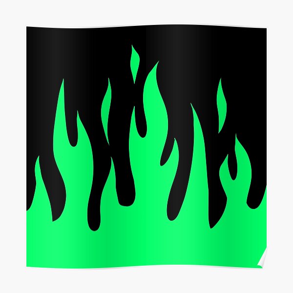 "trippy neon green flames " Poster by acatalepsys | Redbubble