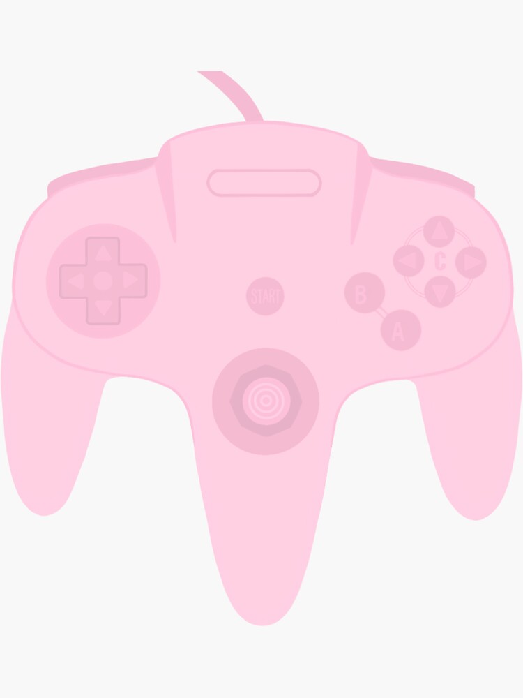 "Cute Pink N64 Controller Design" Sticker for Sale by Shtinkywinks ...
