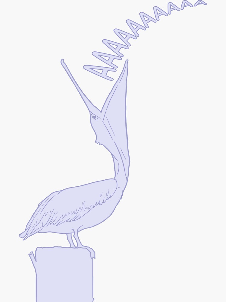 "Just a Screaming Pelican" Sticker for Sale by NimblePickle | Redbubble