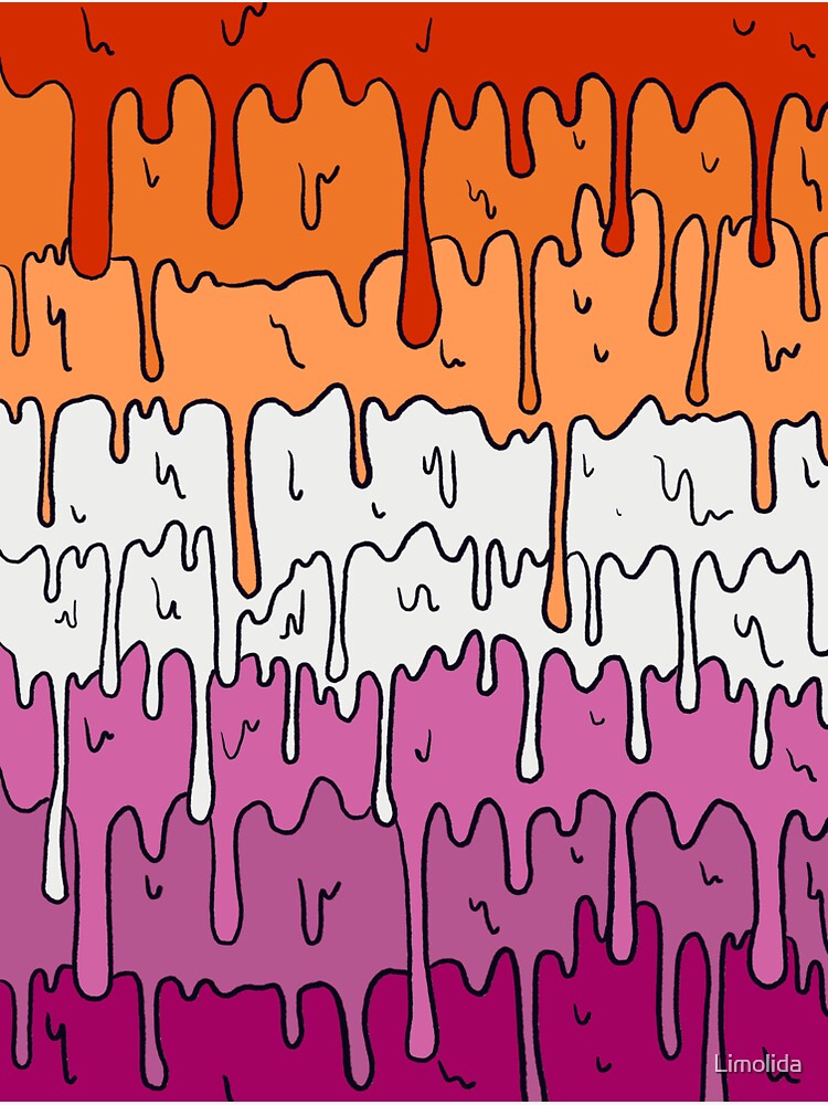 "Pastel Kawaii Melting Lesbian Pride LGBTQ Design" Sticker for Sale by ...