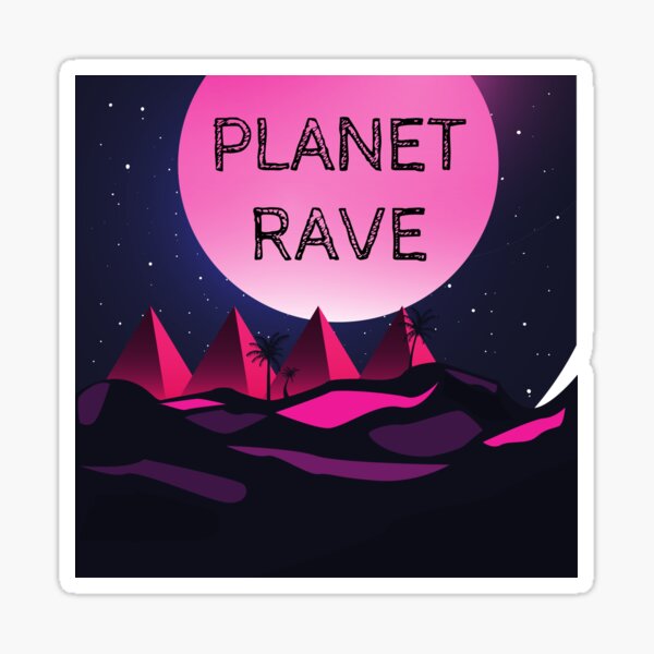 "Planet Rave Techno" Sticker by awesome-attire | Redbubble