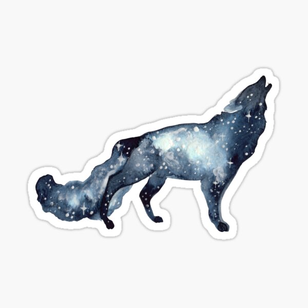 "Galaxy Howling Wolf" Sticker for Sale by Threeleaves | Redbubble
