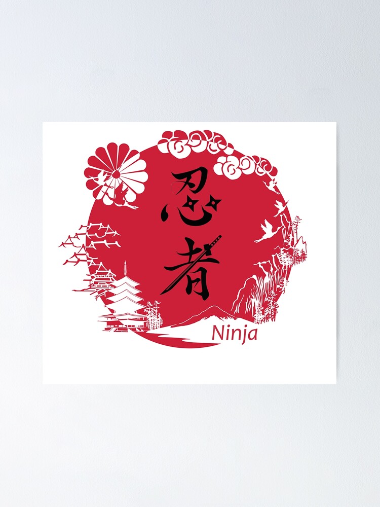 "Ninja Japan Ninjutsu elements" Poster by Zanshin-Art | Redbubble