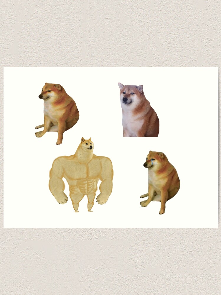 "Cheems Dog Funny Meme Sticker Pack" Art Print for Sale by ...