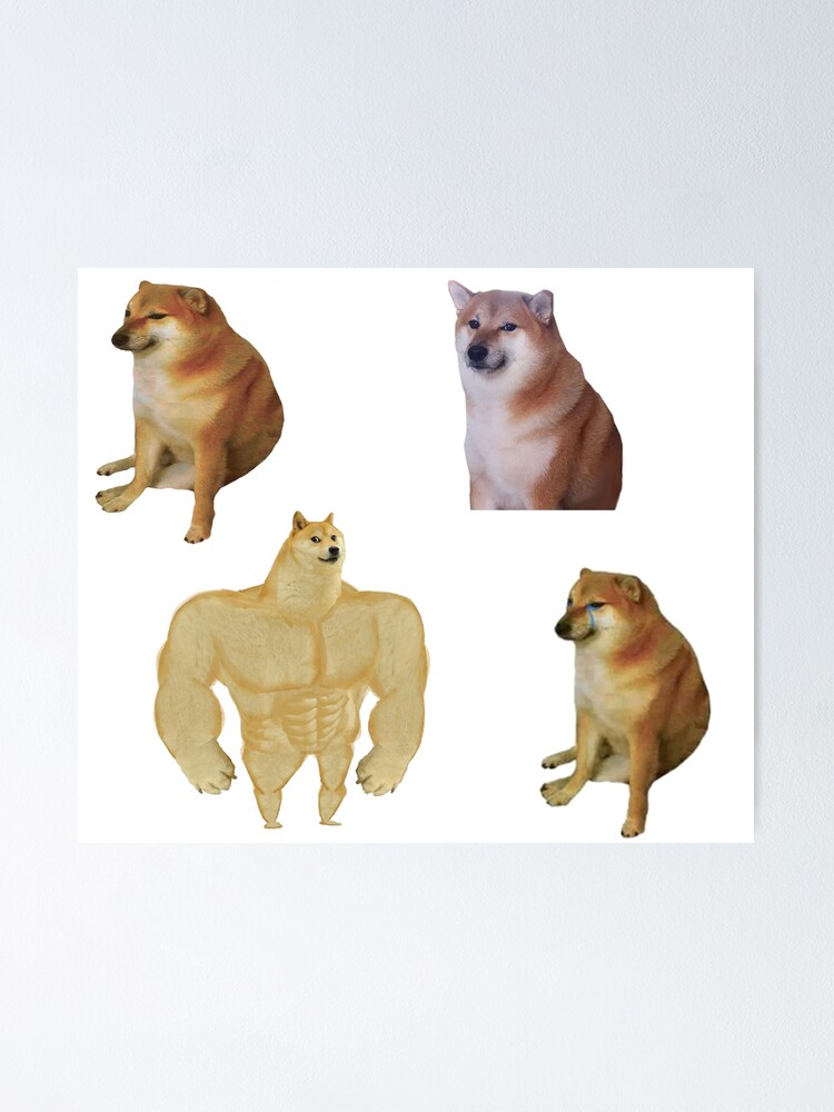 "Cheems Dog Funny Meme Aufkleber Pack" Poster von DevineDesignz | Redbubble