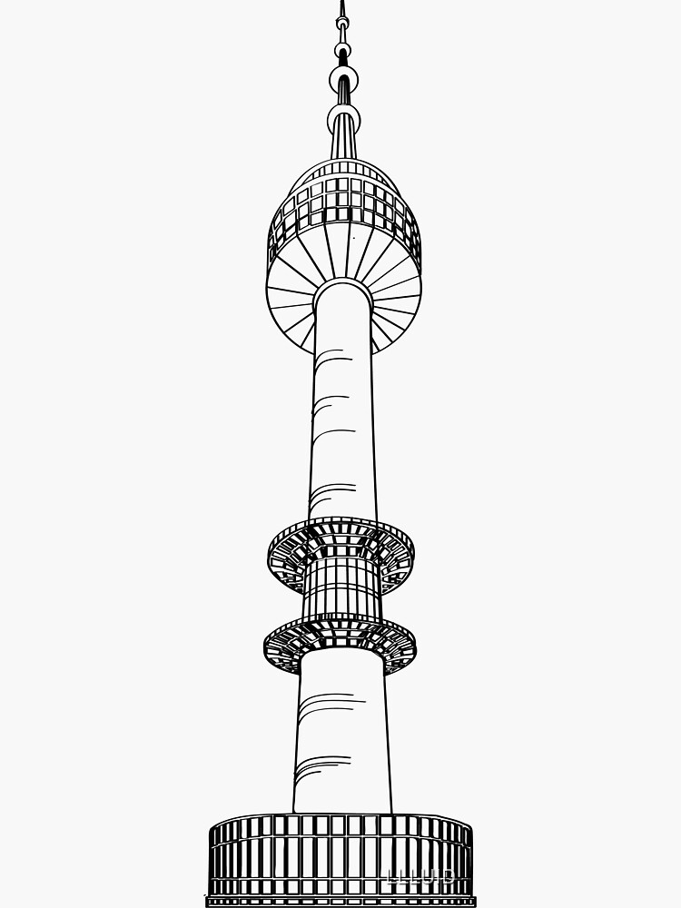 "NAMSAN SEOUL TOWER SILHOUETTE" Sticker for Sale by LLLUID | Redbubble