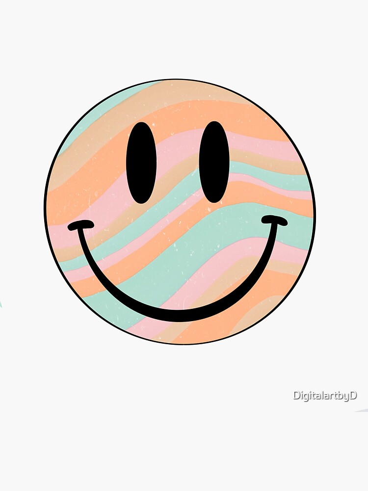 "Distressed VSCO Smiley Face " Sticker for Sale by DigitalartbyD ...