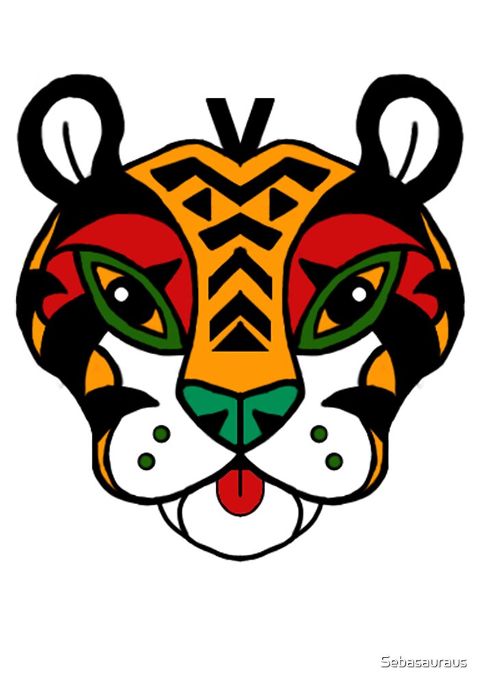 "Aztec Tiger Totem" by Sebasauraus | Redbubble