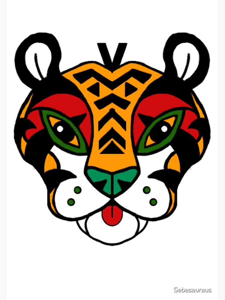 "Aztec Tiger Totem" Poster for Sale by Sebasauraus | Redbubble