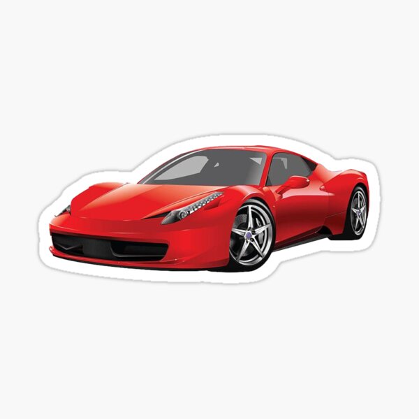 "Ferrari 458 Red Supercar" Sticker for Sale by vincodesigns | Redbubble