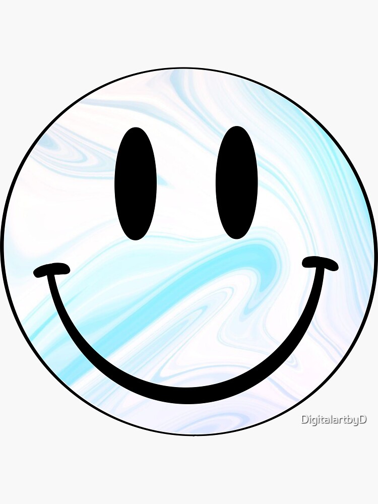 "Marble Smiley Face " Sticker for Sale by DigitalartbyD | Redbubble