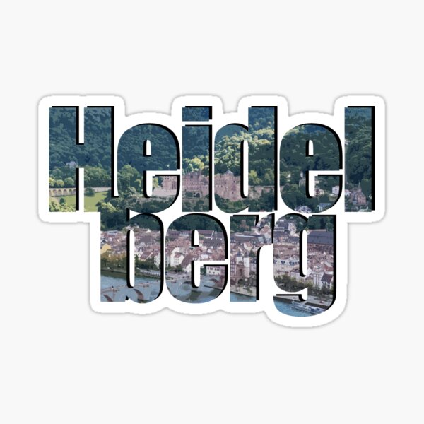 "Heidelberg castle old town lettering" Sticker by GeogDesigns | Redbubble
