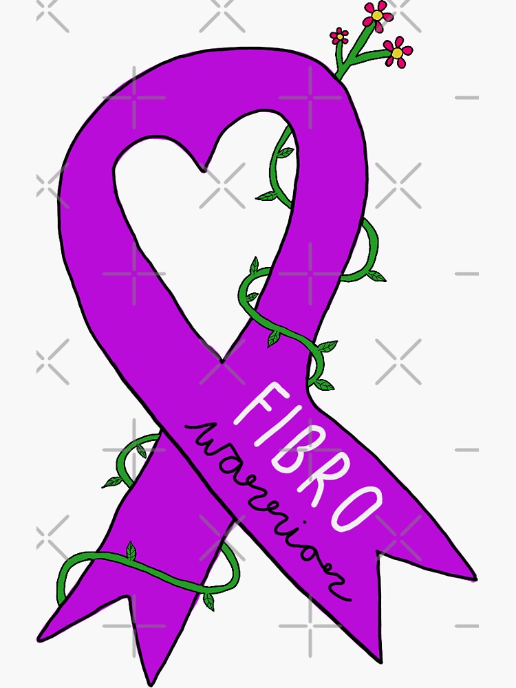 "Fibromyalgia warrior awareness ribbon" Sticker for Sale by Jasminmayox ...