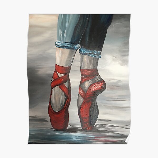 "Rouge En pointe Red Pointe Shoes" Poster by danielabahry | Redbubble