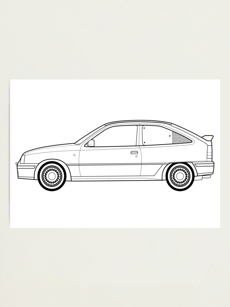 "Vauxhall / Opel Astra GTE Line drawing artwork" Photographic Print by ...