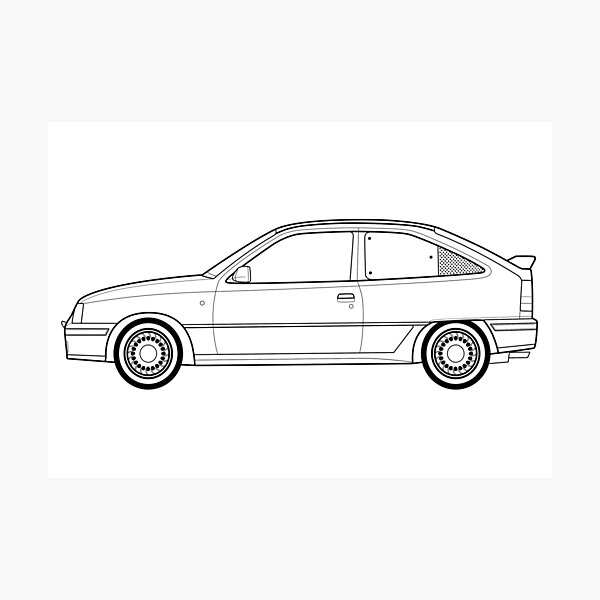 "Vauxhall / Opel Astra GTE Line drawing artwork" Photographic Print by ...