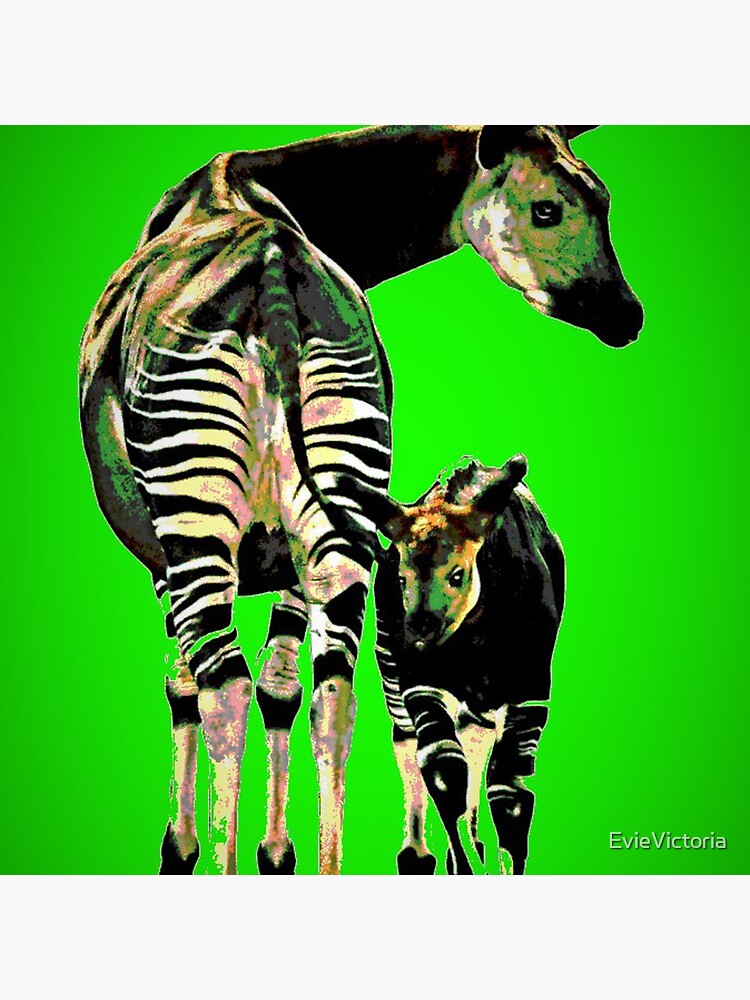 "Okapi and Child" Throw Pillow for Sale by EvieVictoria | Redbubble