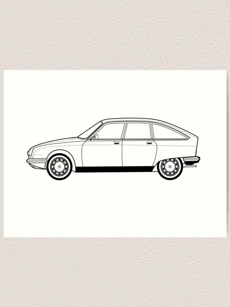 "Citroen GS Line drawing artwork" Art Print by RJWautographics | Redbubble