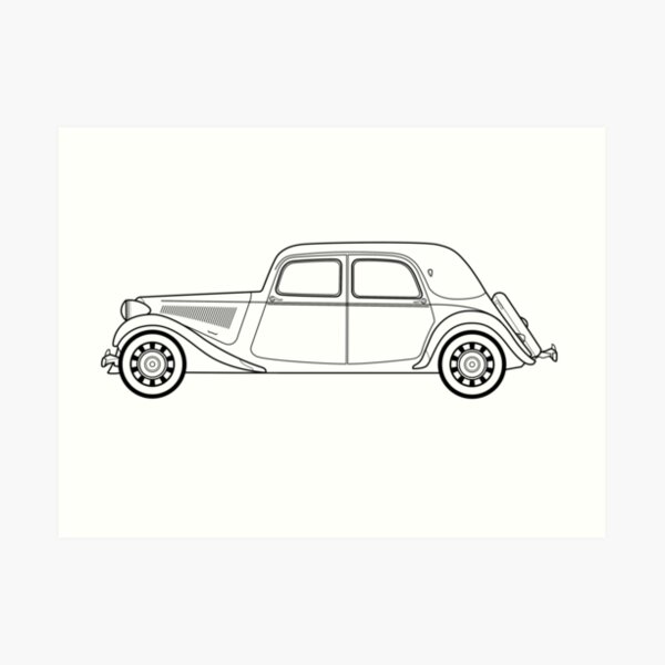 "Traction Avant Line drawing artwork " Art Print for Sale by ...