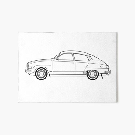 "Saab 96 Outline Drawing " Art Board Print for Sale by RJWautographics ...