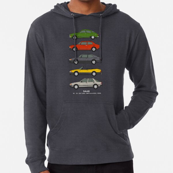 "Saab Classic Car Outline Illustration" Lightweight Hoodie by ...