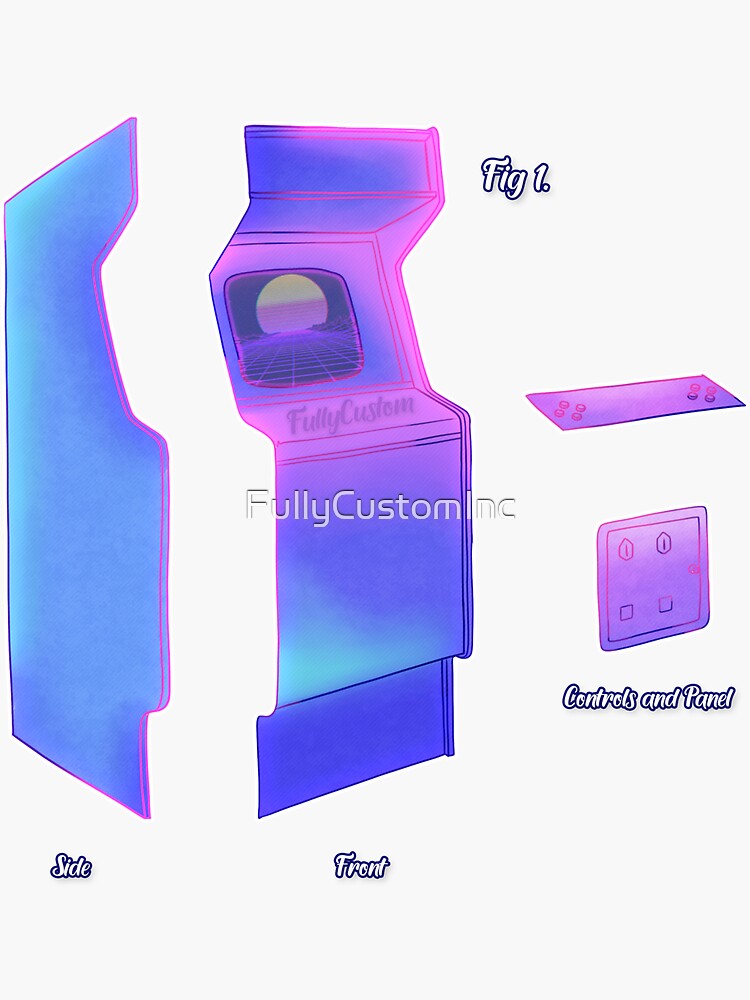"Vaporwave Aesthetic Arcade Machine" Sticker by FullyCustomInc | Redbubble
