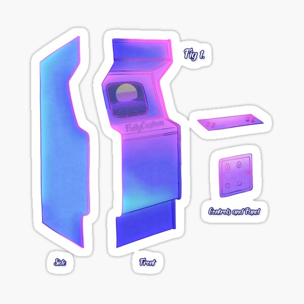 "Vaporwave Aesthetic Arcade Machine" Sticker by FullyCustomInc | Redbubble