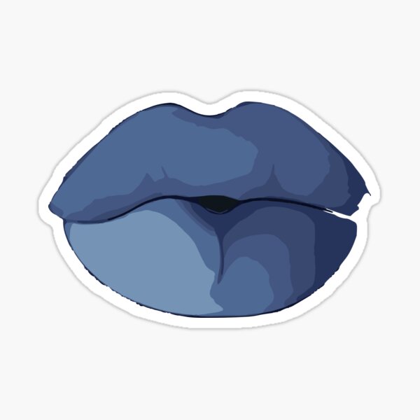 "Blue lips" Sticker for Sale by redgoch | Redbubble