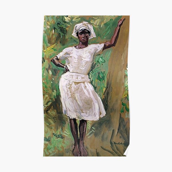 "Sketch of Young Black Woman in White Dress and Hat - Gari Melchers ...