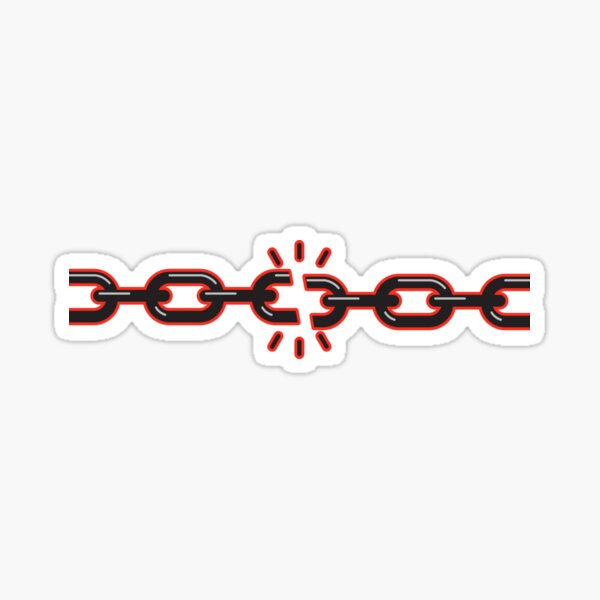 "Broken, torn chain" Sticker for Sale by studio838 | Redbubble