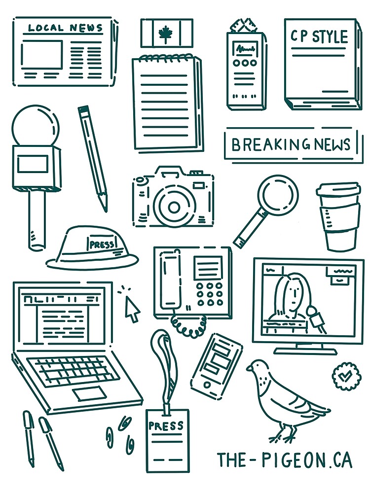 "Journalism Doodles" Art Print by the-pigeon | Redbubble