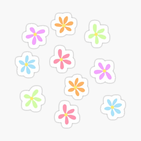 "assorted colorful flowers sticker pack" Sticker by oliviavmc | Redbubble