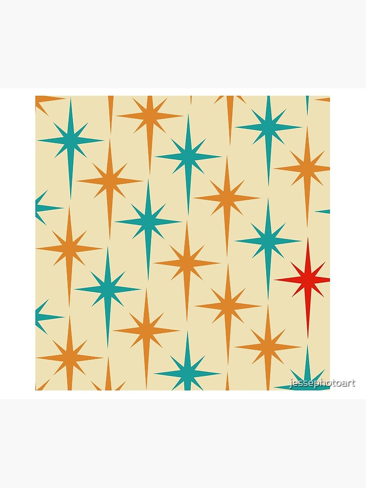"Mid-Century Modern Star Pattern" Shower Curtain for Sale by ...