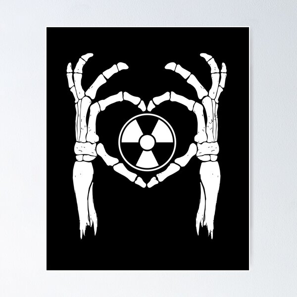 "Love Radiology X-Ray Tech Heart Shaped Skeleton Hands Drawing" Poster ...
