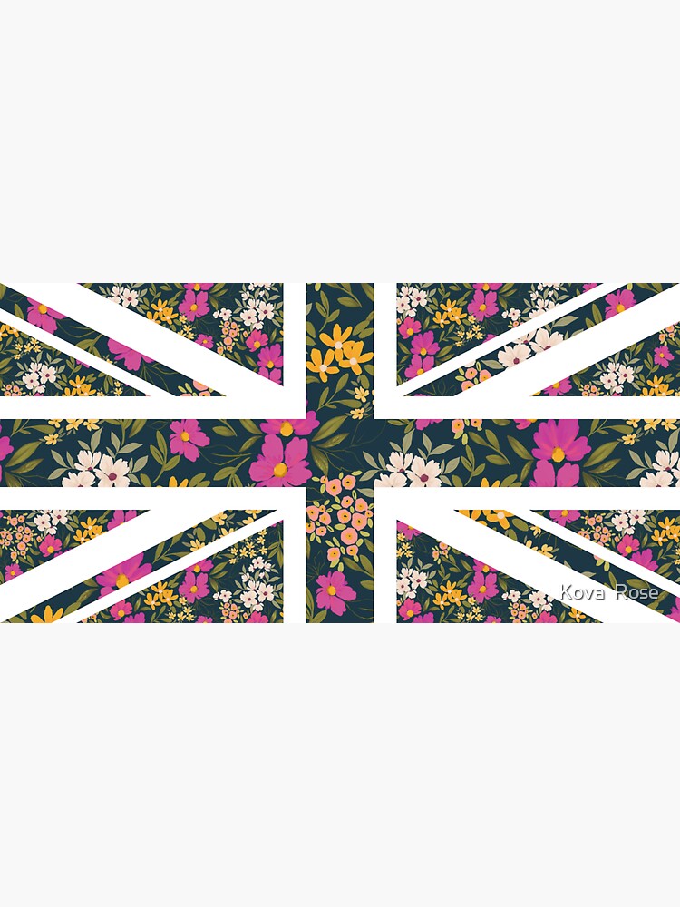 "Floral Print Union Jack" Sticker for Sale by Alishka88 | Redbubble