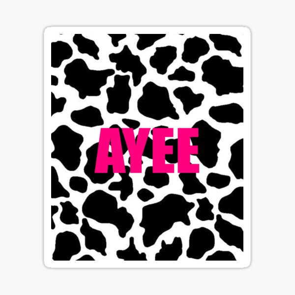 "Cow print slogan" Sticker for Sale by lilymcclanahan | Redbubble