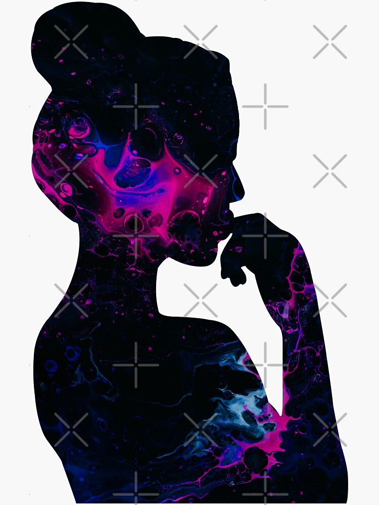 "Thoughtful girl " Sticker for Sale by ClumsyAF | Redbubble