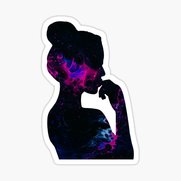 "Thoughtful girl " Sticker for Sale by ClumsyAF | Redbubble