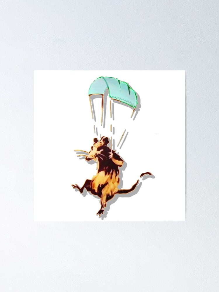 "Banksy Parachute Rat" Poster by Laynefable21 | Redbubble