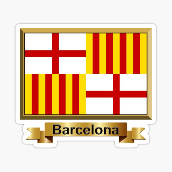 "Barcelona Flag Gifts, Stickers & Products (N)" Sticker by mpodger ...