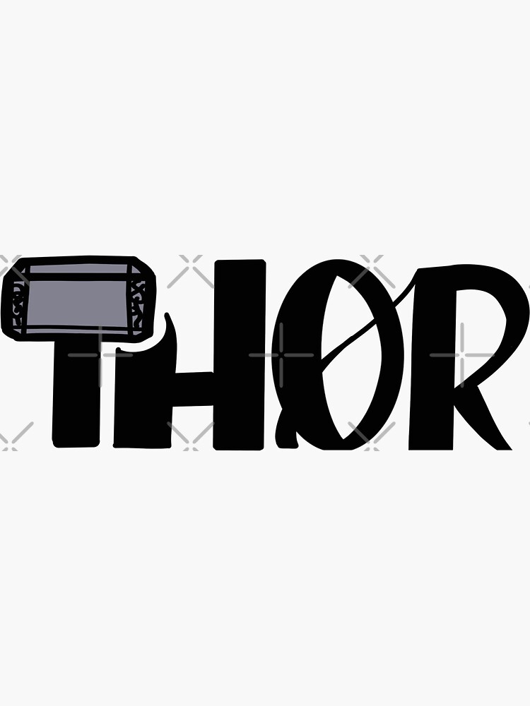 "Thor lettering" Sticker for Sale by Inkouragements | Redbubble