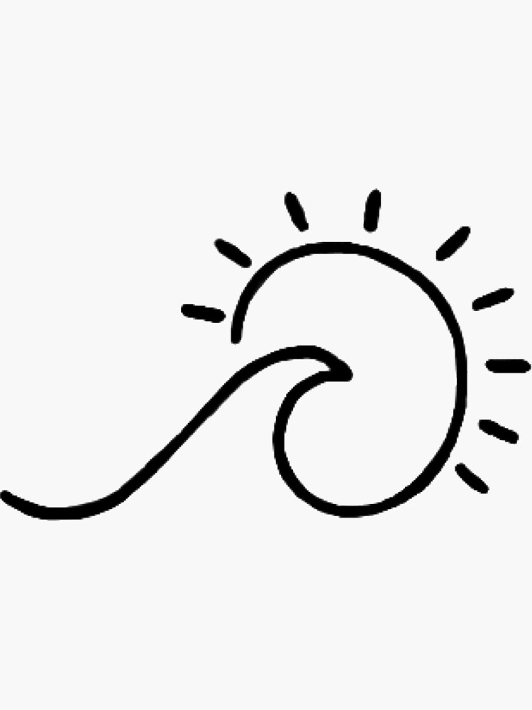 "Aeshetic Sun Wave Sticker" Sticker for Sale by liliantran | Redbubble