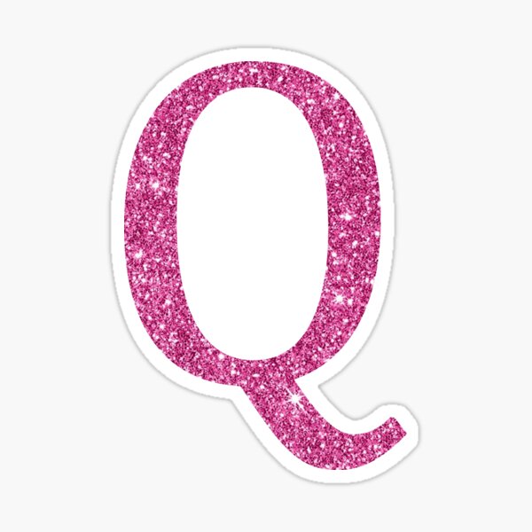 Pink Glitter Letter Q Sticker For Sale By Devinedesignz Redbubble