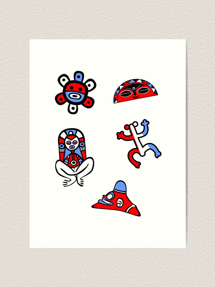 "Tainos Puerto Rico Coqui Atabey Cemi Sun Moon Boricua Flag Colors" Art ...
