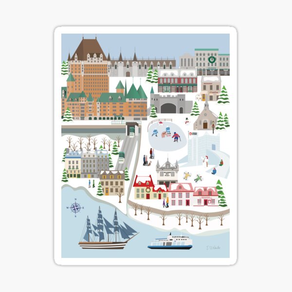 "Quebec City Winter " Sticker by johannadinardo | Redbubble