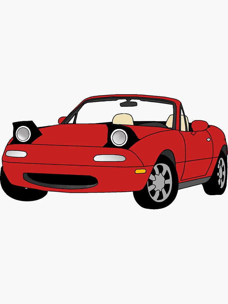 "RED MIATA" Sticker by K1Duong | Redbubble